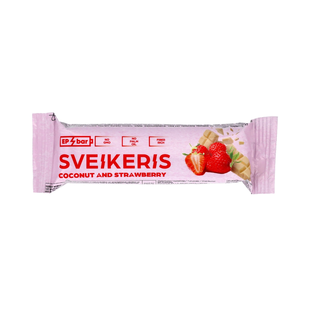 Energy bar "SVEIKERIS" with strawberries, 50g. – EPbar | UK